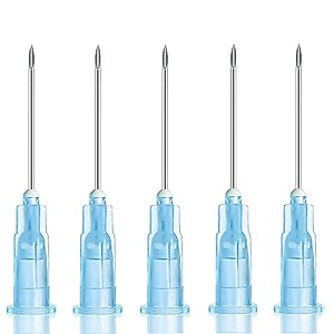 100Pack 23 Gauge 1 Inch 25MM Sterile Disposable Injection Needle for Lab Industrial Measuring, Refilling Inks, Plant and Crafts, Individually Wrapped