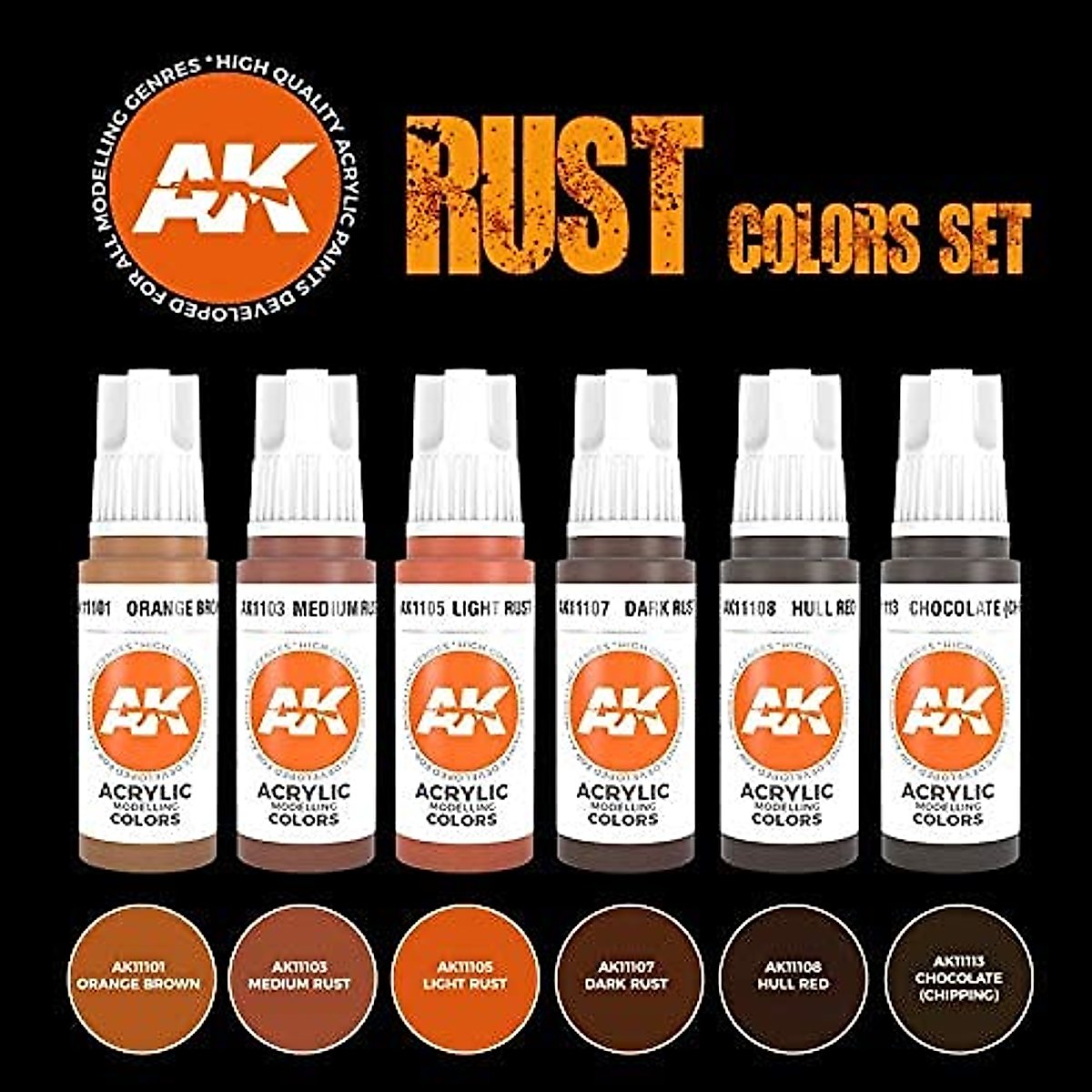 AK-Interactive Rust Set 11605 - Model Building Paints and Tools # AK1605