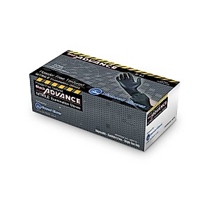 Black Advance Nitrile Industrial Powder Free Gloves, Black, 6.3 mil, Heavy Duty, 1000pcs/case, Case of 10 Boxes, 100/box by Diamond Gloves