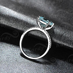 Promise Gemstone natural Aquamarine 14K White Gold Inlay 0.15ct Diamond in South Africa Wedding Engagement Ring For Women