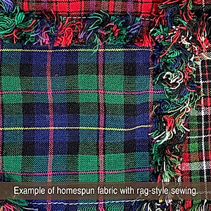Celtic Blue Green Tartan Plaid Cotton Homespun Fabric by JCS - Sold by The Yard