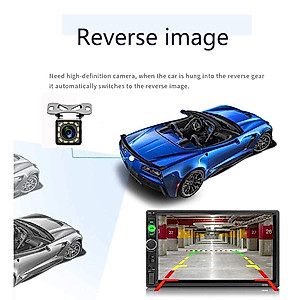 Hodozzy Double Din Car Stereo 7 inch Touchscreen Car Radios with Bluetooth Indash 2 Din Car Audio Head Unit Support Mirror Link for Android/iOS USB TF AUX FM MP5 Multimedia Player + Backup Camera