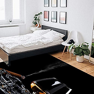 Non-Slip Area Rugs Room Mat- Ashtray Cigar Wine Glass Unhealthy Habit Home Decor Floor Carpet for High Traffic Areas Modern Rug Kitchen Mats Living Room Pads, 2'7''x5