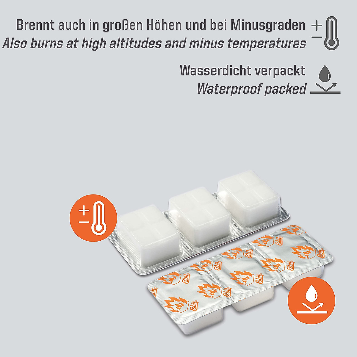 Esbit 1300-Degree Smokeless Solid 14g Fuel Tablets for Backpacking, Camping, and Emergency Prep, 12 Pieces,White