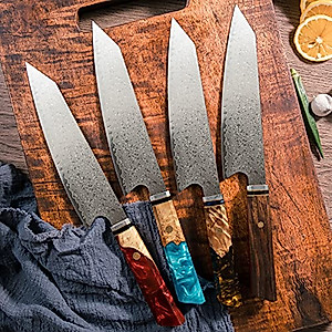 8 Inch Kiritsuke Knife Unique Stablized Wood Resin handle Damascus Vg10 67 Layers Japanese Stable Wood Chef Knives with Sheath