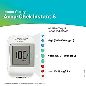 Accu-Chek Instant S Glucometer with Free Test Strips, 10 Count (White)