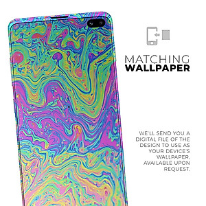 DesignSkinz Neon Color Swirls V2 Protective Vinyl Decal Wrap Skin Cover Compatible with The Samsung Galaxy S20 (Screen Trim & Back Glass Skin)