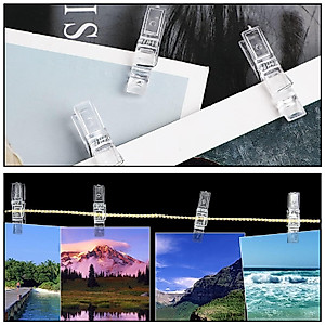 200 Pcs Mini Transparent Clothes Pins, 35mm × 7mm Plastic Photo Clips for Hanging Card Paper, Arts, Crafts, Parties, Clear