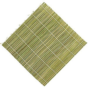 BambooMN 6x Green Bamboo Sushi Rolling Mat Set, Bulk Sushi Roller Mats 9.5", All Natural Bamboo