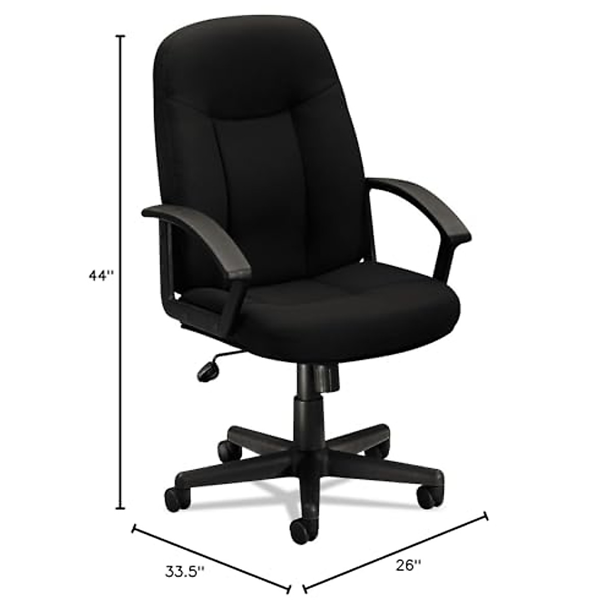 HON VL601VA10 VL601 Series Executive High-Back Swivel/Tilt Chair, Black Fabric & Frame