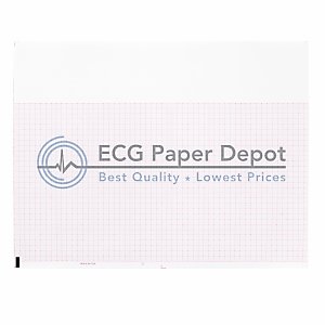 Burdick Compatible 007983 Medical Cardiology Recording Chart Paper, 10 Packs Per Case, Z-Fold, Size 8.5" x 11", Grid Color Red