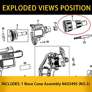 N435495 Nose Cone Assembly for Dewalt Brushless Drywall Screwgun Nose Piece DCF620 DCF621 DCF620B DCF620D2 DCF620M2