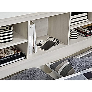 Signature Design by Ashley Dorrinson Queen Storage Headboard, 66"W x 11"D x 43"H, Whitewash