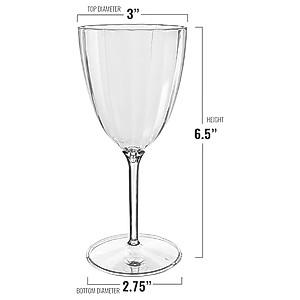 Smarty Had A Party Clear Plastic Round Wine Goblets (7 Oz.) - Pack Of 12 - Reusable & Elegant Design, Perfect for Parties, Weddings, and Celebrations
