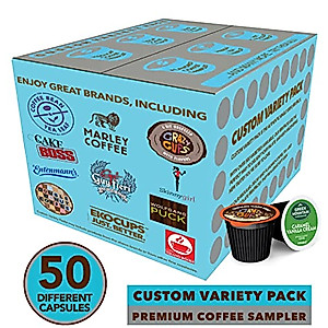 Coffee Variety Pack Sampler, Single Serve cups for the Keurig K Cup Brewer, 50 count