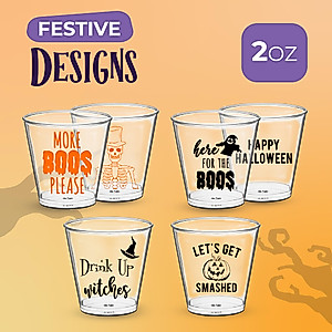 Your Dream Party Shop Halloween Shot Glasses 100 Pcs, Halloween Drinkware, 2 oz Horror Shot Glasses, Halloween Shot Cups, Halloween Drinking Decorations