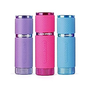 LUX-PRO - Tactical LED Multi Mode Handheld Flashlight, Maximum Brightness, LP395 Gels Glow-in-the-dark 9 LED Flashlight - PINK,PURPLE & BLUE