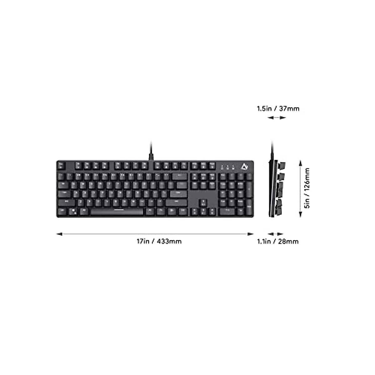 BLOOTH Mechanical Gaming Keyboard RGB Backlit 104 Keys, Red Switches Customizable Key with 12 LED RGB Color Modes, 7 Levels Brightness and Speed Adjustment, USB Wired for PC Gamers