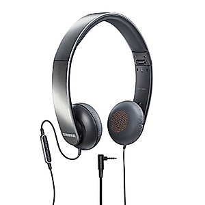 Shure SRH145m+ Portable Collapsible Headphones with Remote + Microphone Compatible with All Apple iOS Devices