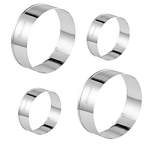 Bakerpan Stainless Steel Round Cookie Cutter Set, Circle Cookie Cutters, Biscuit Cutters (2 Inch & 3 Inch)