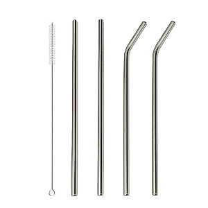 Stainless Steel Straws, 4pcs 12" Ultra Long 0.3" Wide Reusable Metal Drinking Straws with Cleaning Brush for Stanley 40oz 64oz Tall Tumblers