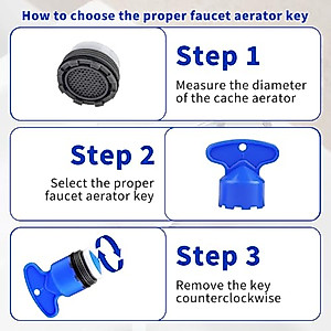 Notoke 5 PCS Faucet Aerator Removal Tools Faucet Wrench with 5 Sizes M16.5, M18.5, M21.5, M22.5, M24, Recessed Faucet Cache Aerator Key Sink Aerator Wrenches for Kitchen Bathroom Sink Faucet Aerator