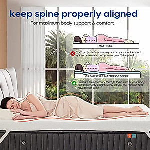 2 Inch 7-Zone Memory Foam Mattress Topper Queen with Bamboo Cover, Cooling Gel-Infused Swirl Egg Crate Memory Foam, Standard 100 by Oeko-TEX Certified, Blue