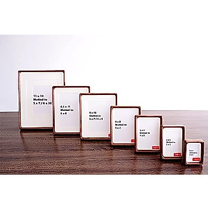 H-A Solid Natural Wood Picture Frames with Mat for Wall Rustic Tabletop Photo Frame,Vertical or Horizontal Display(Walnut,5x7 matted to 4x6)