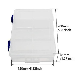 Heyiarbeit 8 Grids Plastic Organizer Container Storage Box Adjustable Divider Removable Grid Compartment, Premium Small Parts Organization Clear 1pcs