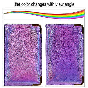 Server Book - Waitress/Waiter Book Organizer with Zipper Pouch, Guest Check Book Holder Money Pocket Restaurant Waitstaff Organizer (Purple)