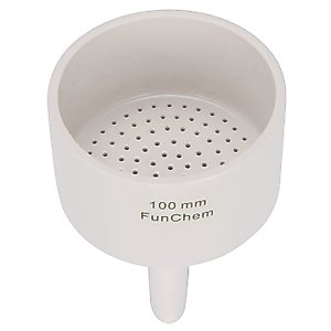 FunChem Porcelain Buchner Funnel, 100 mm Porcelain Buchner Filter Funnel O.D. 10 cm I.D. 9.2 cm Lab Funnels