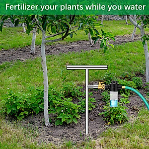 Root Feeder Deep Root Watering Tool with Fertilizer Dispenser Tree Watering Spike Watering Wand Irrigation System,for Plants Trees Bushes Shrubs Made of Stainless Steel with Shut Off Valve T Handle
