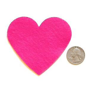 Playfully Ever After 3 Inch 28pc Felt Hearts (Pink)