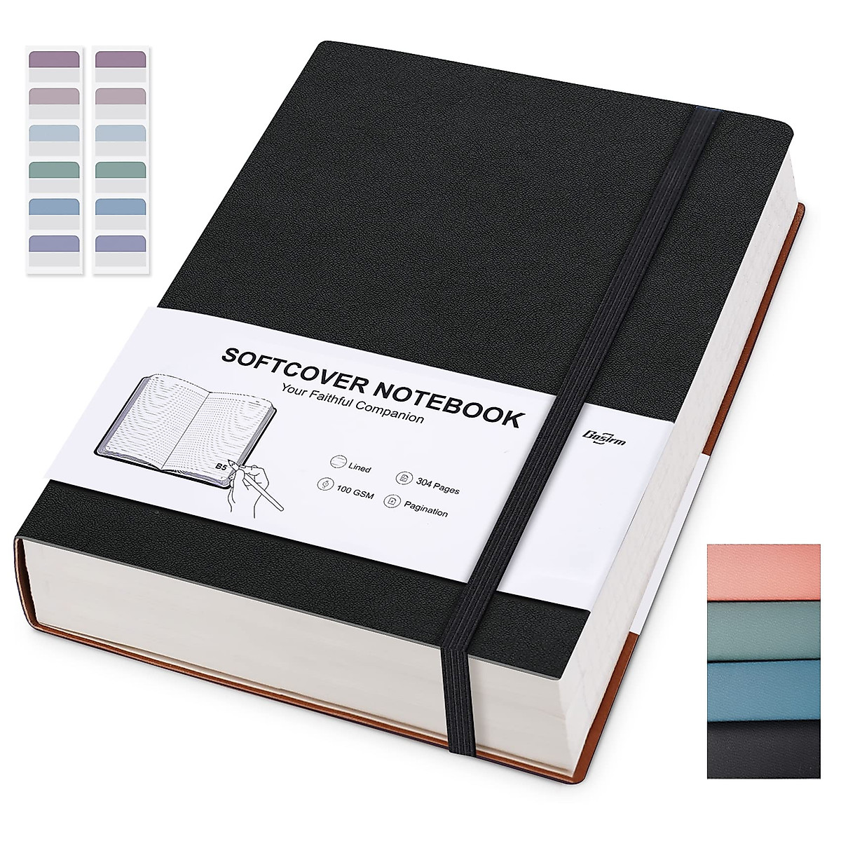 Thick Notebooks College Ruled - B5 Lined Journals with 100gsm Thick Paper, Softcover Thick Journal Notebook Giftable for Women for School, Office, Artist Writing/Noting, 304 Pages, 7.6'' X 10'' Green