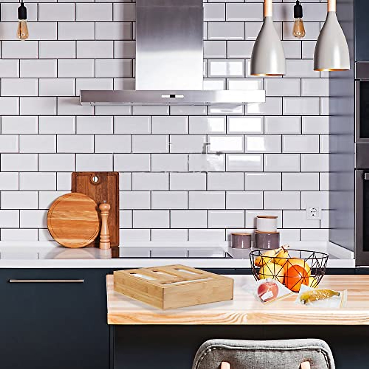 Headley Tools Ziplock Bag Organizer, Bamboo Organizer- Food Bags Container for Kitchen Drawer Baggie Dispenser & Holder Compatible with Gallon, Quart, Sandwich and Snack Variety Size Bag