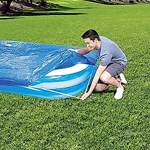 Macl Rectangular Pool Cover,120 in. x 72 in. 10ft x 6ft Rectangle Inflatable Swimming Pool Cover,Dustproof Outdoor Paddling Family Pools Protector with Adjustable Draw Strings