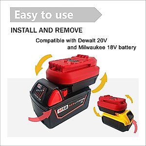 TPDL Adapter for Craftsman V20 Cordless Tools, for DeWalt 20V for Milwaukee M18 Lithium Battery Convert to for Craftsman New 20V Power Tool (Adapter Only)