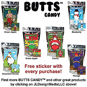 Monster Butts Gummy Grape Flavored Fruit Jelly Disks Fun Unique Halloween Candy Gag Gift for Birthday Girls, Boys, Kids & Teens (5.5 Ounce)