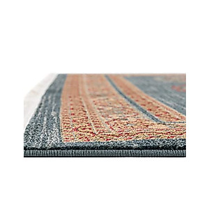 Rugs.com Kashkuli Gabbeh Collection Rug – 7' x 10' Blue Medium Rug Perfect for Bedrooms, Dining Rooms, Living Rooms