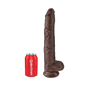 Pipedream Products King Cock Realistic Dildo with Balls, Brown, 14 Inch