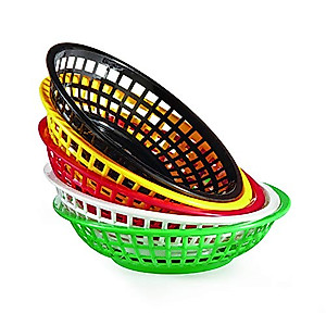 G.E.T. RB-820-R Round Serving / Bread Basket, 8", Red (Set of 12)