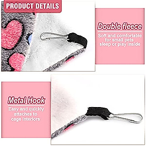 2 Pieces Rat Hammock and Guinea Pigs Soft Blankets Set Ferret Hanging Hammock Small Animal Hammock Guinea Pig Accessories Hamster Mats for Rat Ferret Guinea Pig Squirrel Small Pet (Grey)