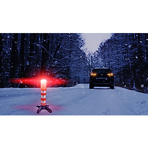 Heliar Early Warning LED Road Flares, Alternative to Roadside Safety Triangle, High Reflective, Far Visible, 2 Pack Kit with Storage Case (Amber)