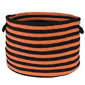 Spunky Stripe Basket Black & Orange 18in.x12in.