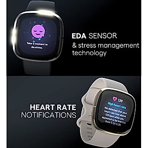 Fitbit Sense Advanced Smartwatch (Sage Grey) with Small & Large Bands, Bundle with 3.3foot Charge Cable, Wall Adapter, Screen Protectors & PremGear Cloth Compatible