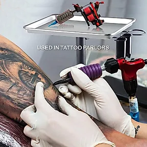 Tattoo Stainless Steel Tray - LEEYUKA 2PCS Stainless Steel Tattoo Tray Dental Medical Tray Piercing Instrument Tray Flat for Tattoo Machine Tattoo Kit Tattoo Supply