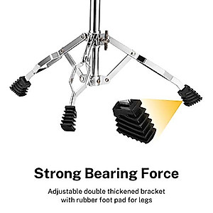 Donner Snare Drum Stand, Concert Snare Drum Stands Adjustable Snare Stand Double Braced with Drumstick Holder Fit for 10''-14'' Dia Drums, Height Range 14.2-22.8 Inches