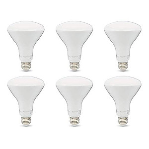 Amazon Basics BR30 LED Light Bulb, 65 Watt Equivalent, Energy Efficient 11W, E26 Standard Base, Soft White 2700K, Dimmable, 10,000 Hour Lifetime , 6-Pack