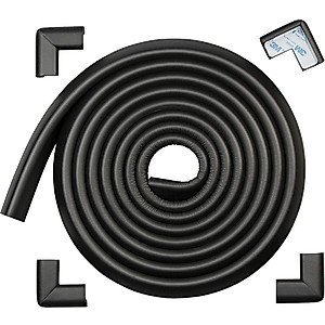 21ft Edge 4 Corners - Bundle & Save - RovingCove HeftyFit Edge Guard (6ft Edge Only, Onyx Black) + RovingCove HeftyFit Edge Corner Guards (15ft Edge 4 Corners, Onyx Black)