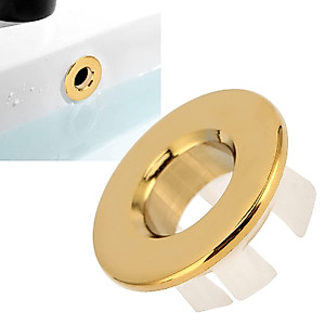 Bathroom and Kitchen Sink Overflow Cover Circular Spare Sink Hole Bathroom Sink Drains Bathtub Accessories (Gold)